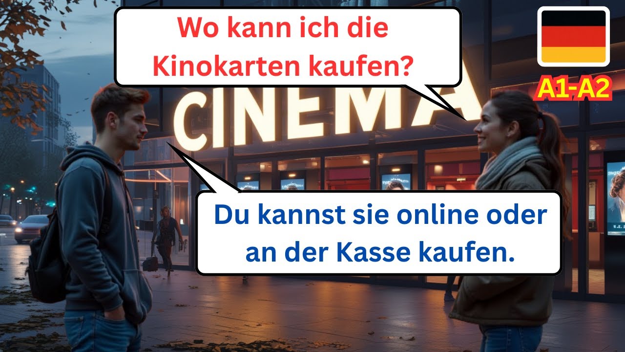 100 Easy German Conversations at the Cinema 🎟️ | A1–A2 Level Dialogue ...
