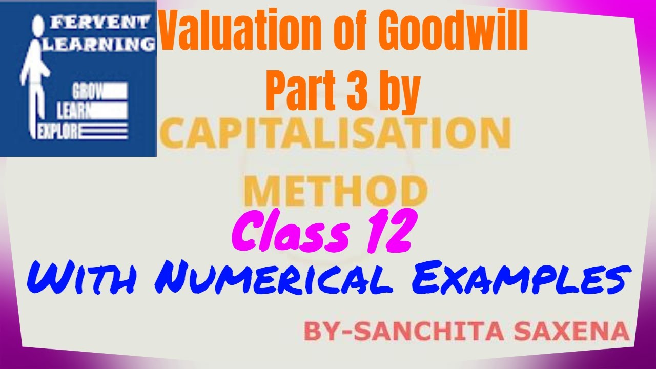 Class 12 valuation of goodwill by Capitalisation method with numerical ...