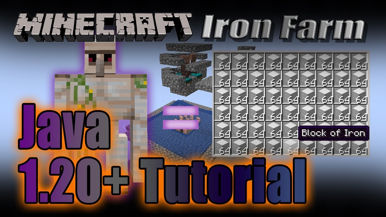 SIMPLE & EASY 1.20+ Java Iron Farm Tutorial - YouTube