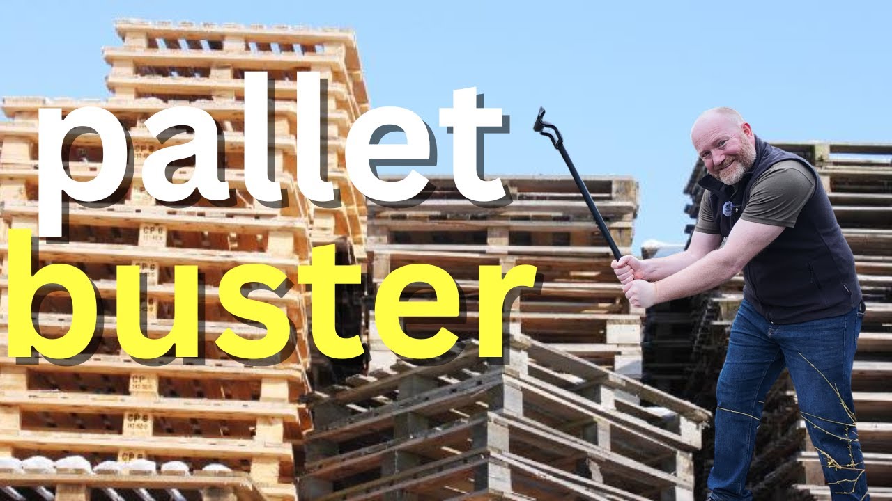 Dismantling Pallets Fast Using A Roughneck Pallet Buster - YouTube