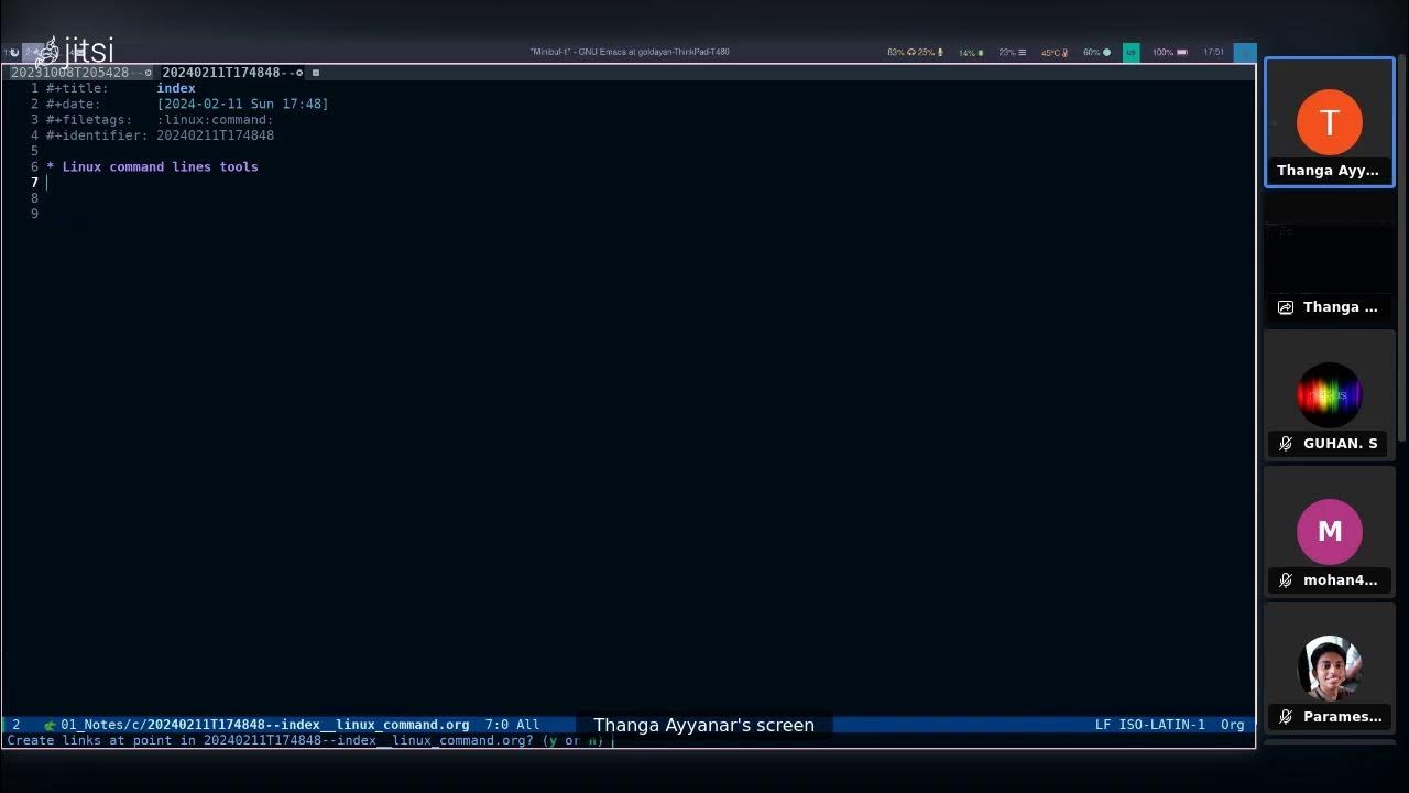 Emacs - Denote package | KanchiLUG | Tamil - YouTube