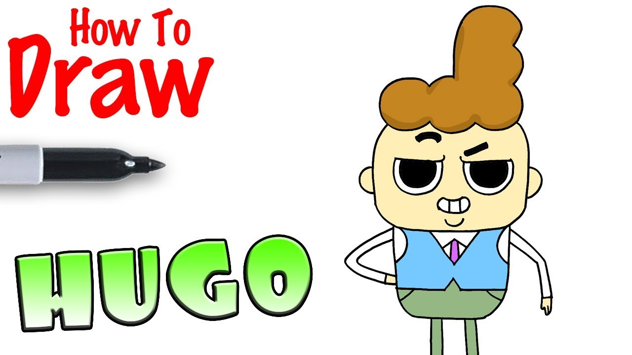 How to Draw Hugo from Dino and Cupcake - YouTube