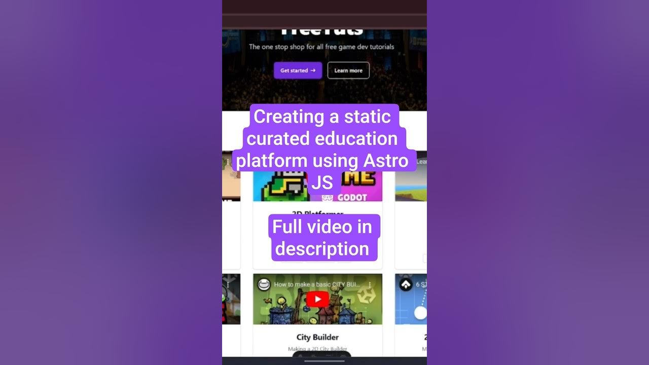 Creating a static curated education platform using Astro JS #astrojs #webdevelopment #education ...