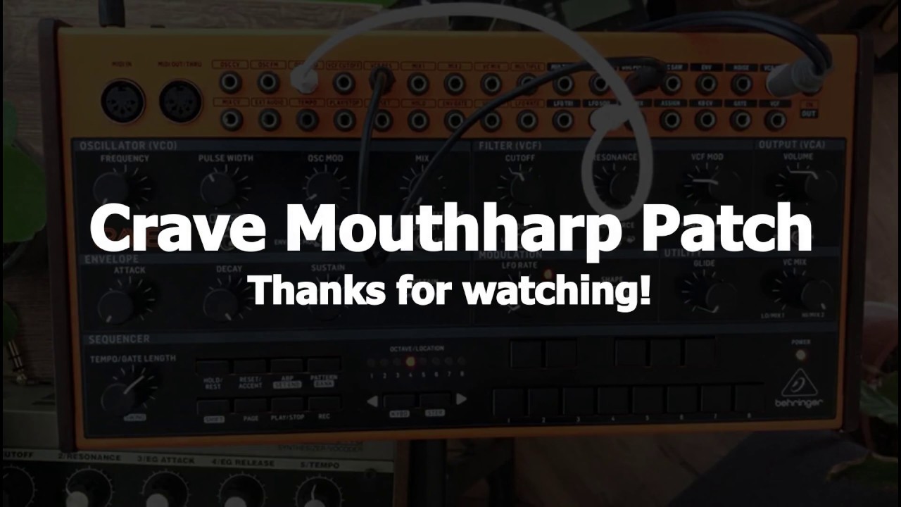 Behringer Crave Mouth Harp Patch Tutorial - YouTube
