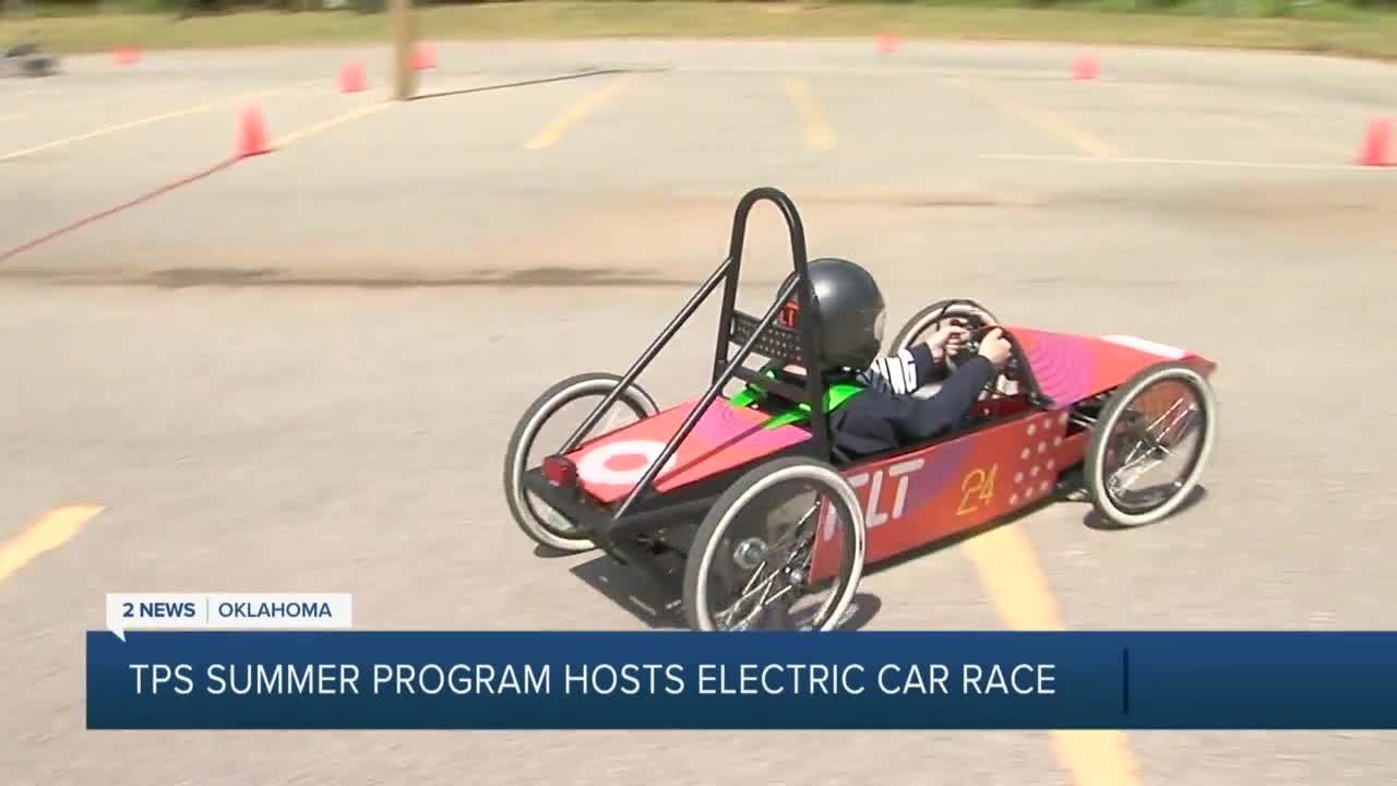 TPS summer program hosts electric car race - YouTube
