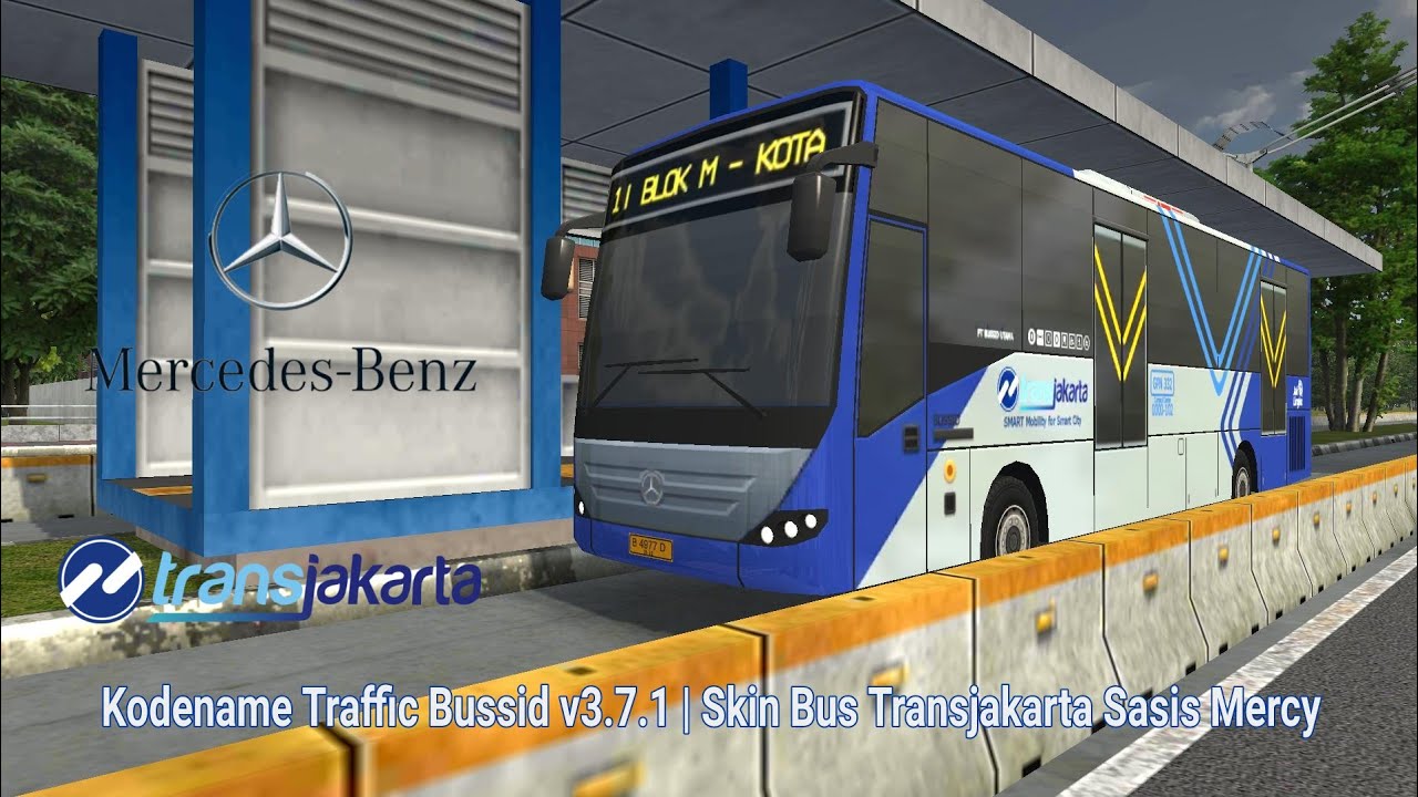 Kodename Traffic Bussid v3.7.1 | Skin Bus Transjakarta Sasis Mercy ...