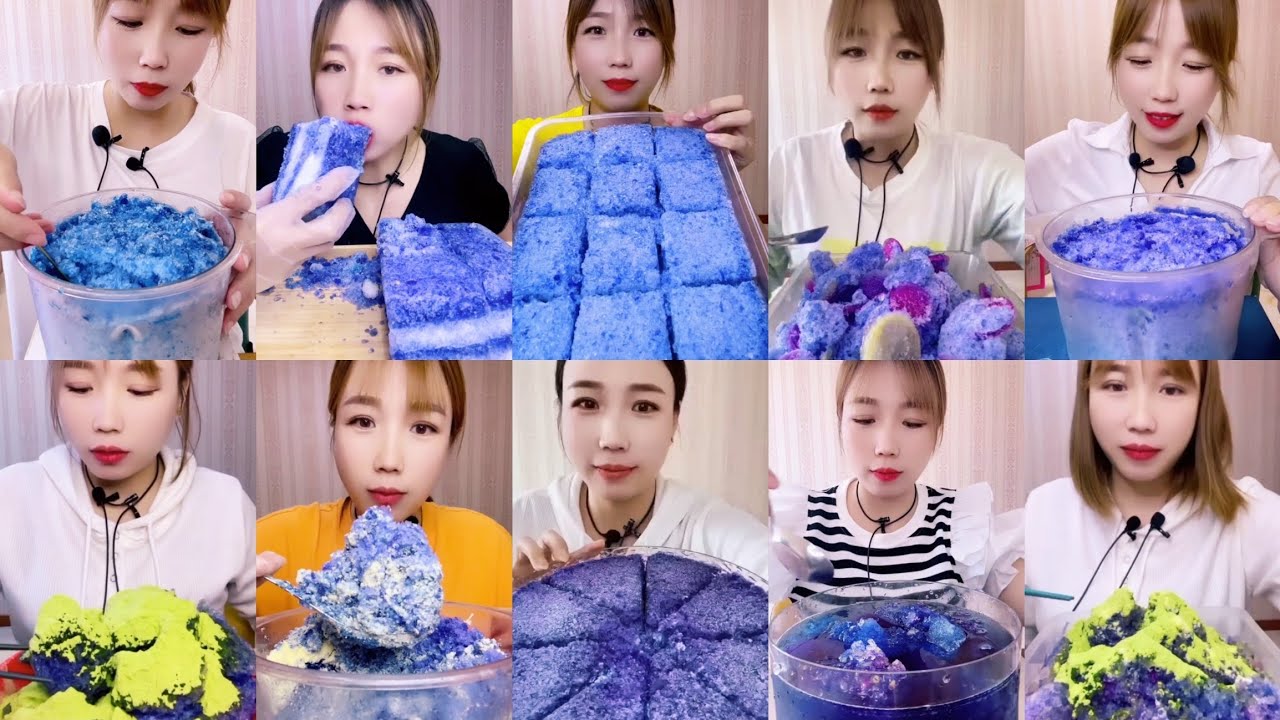 BLUE REFROZEN SHAVED ICE, BLUE SHAVED ICE WITH MATCHA POWDER ,MILK ...