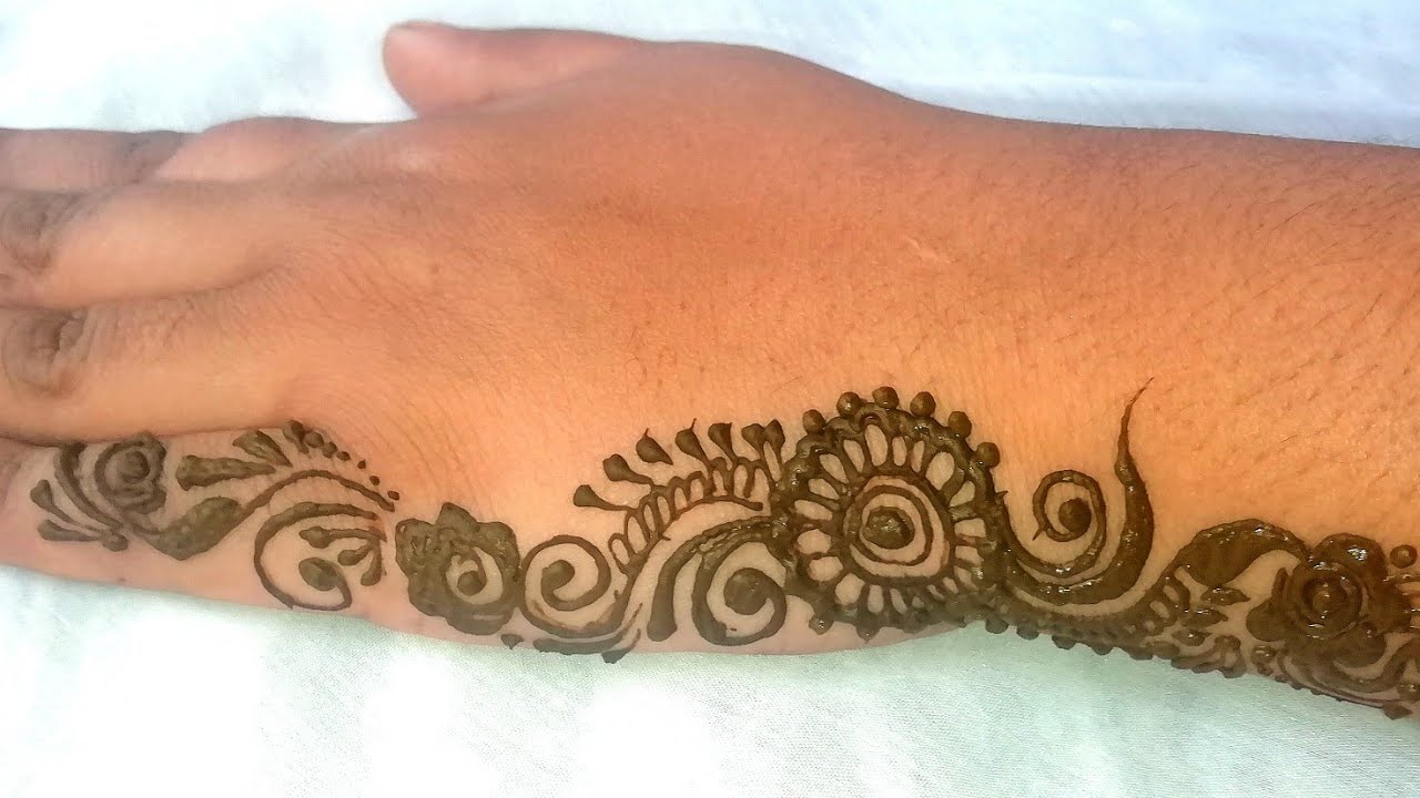 Side mehandi design // simple mehandi design // mehndi design - YouTube