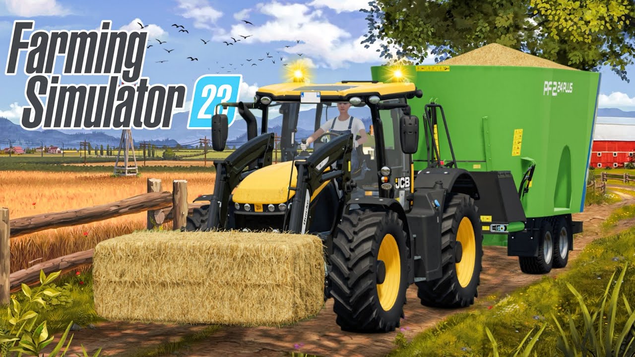 Making Silage & Grass Moving With JCB Tractor In Fs23 | Fs23 Full ...