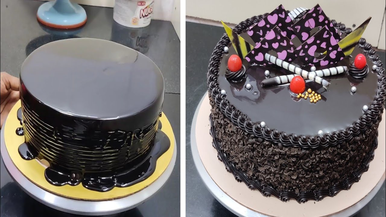 Normal Chocolate Cake Design Idea | Chocolate Cake Design | Fancy Cake ...