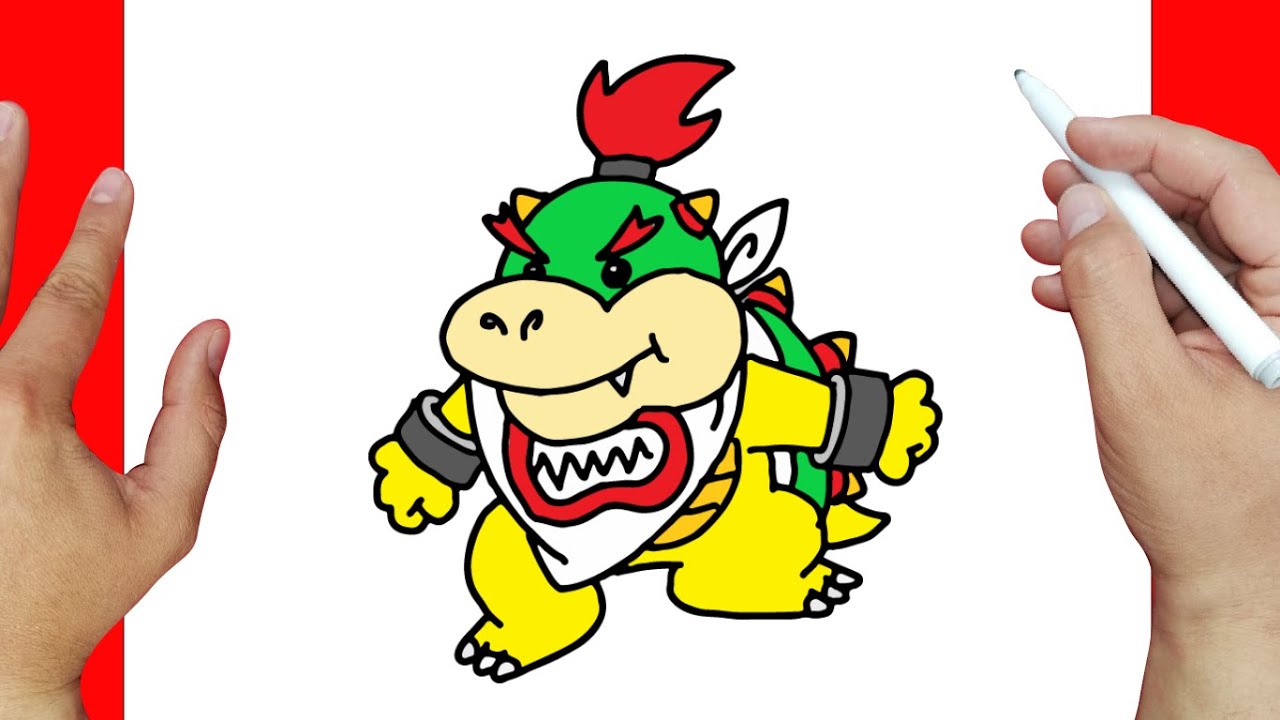 How to draw Bowser Junior from Mario Bros - YouTube