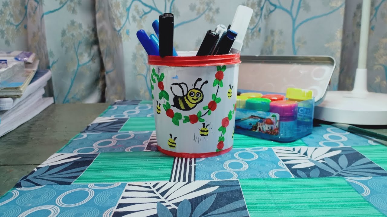 How to make pen stand | Pen holder | Pen stand | DIY pen holder - YouTube
