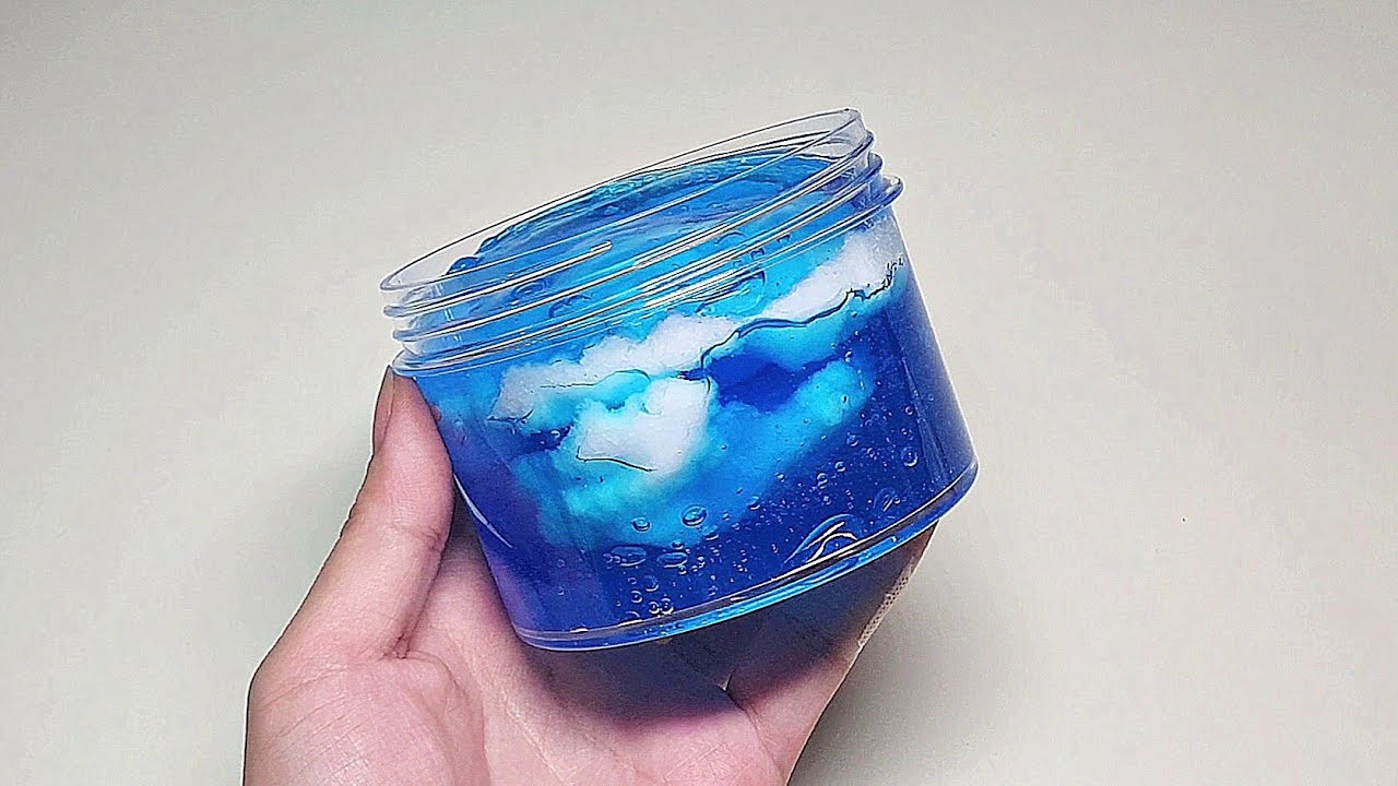 ☁️ 구름 동동 플로우트 슬라임 만들기 ☁️ / Clouds in the sky slime / 空に浮かぶ雲 スライム / 액괴 ...