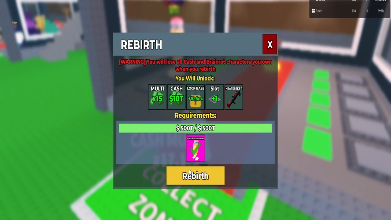 Rebirth 15 - Steal a Brainrot - YouTube