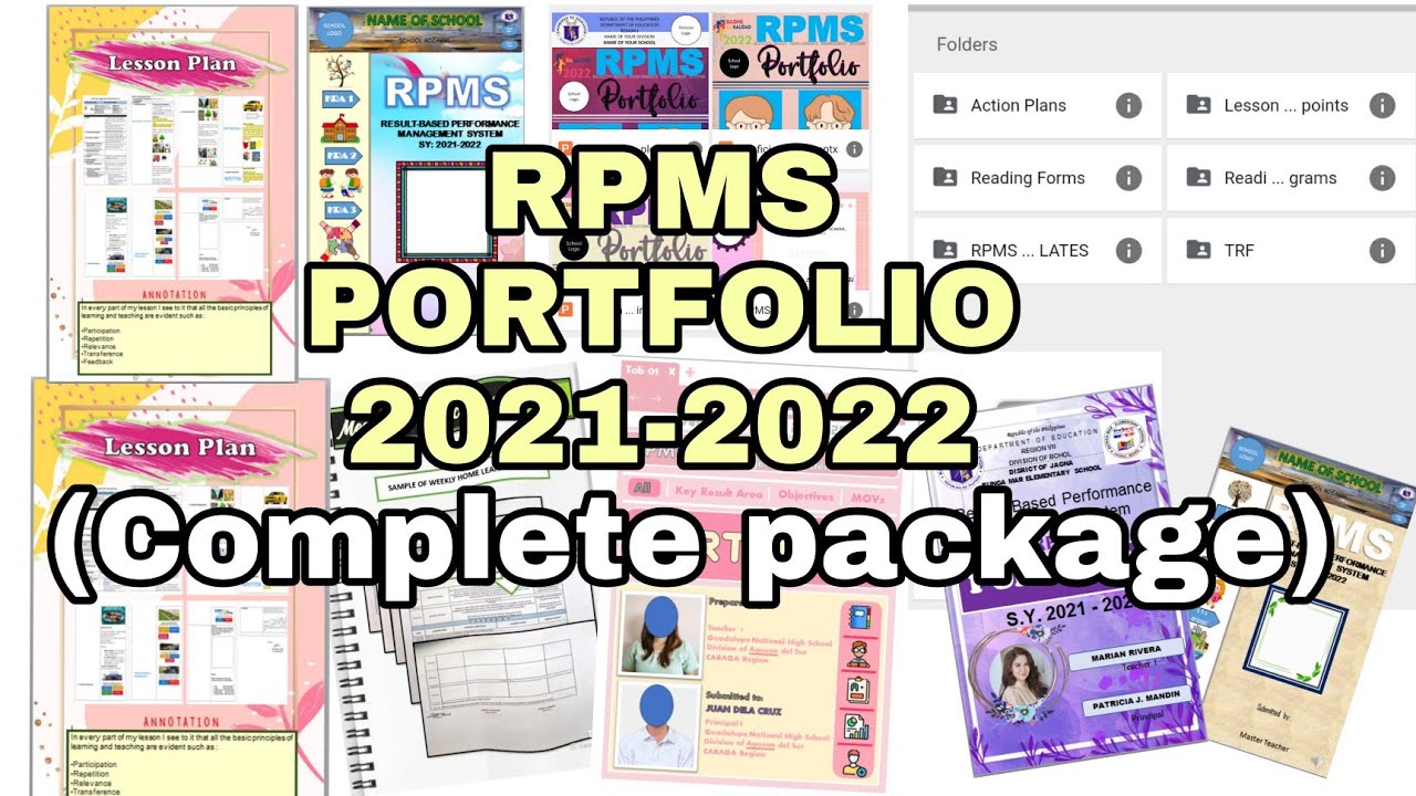 RPMS PORTFOLIO 2021-2022 Complete package (with annotations, TRF ...