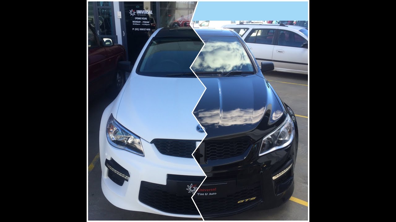 Holden Commodore from black to white vinyl wrap - YouTube