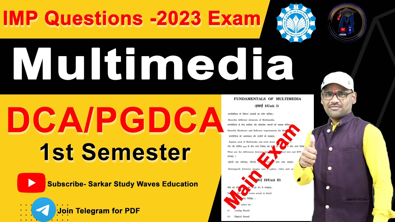 Exam 2023- Important Questions- Fundamentals of Multimedia | PGDCA ...