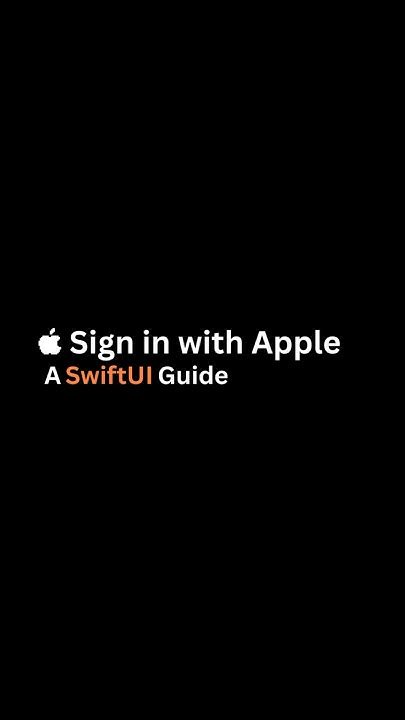 Sign In With Apple Implementation Code Sample Swiftui Programming Coding Iosdeveloper Youtube