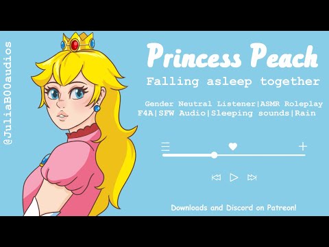 ASMR | F4A | Princess Peach | Falling Asleep Together | Sleeping Sounds | Rain Ambience