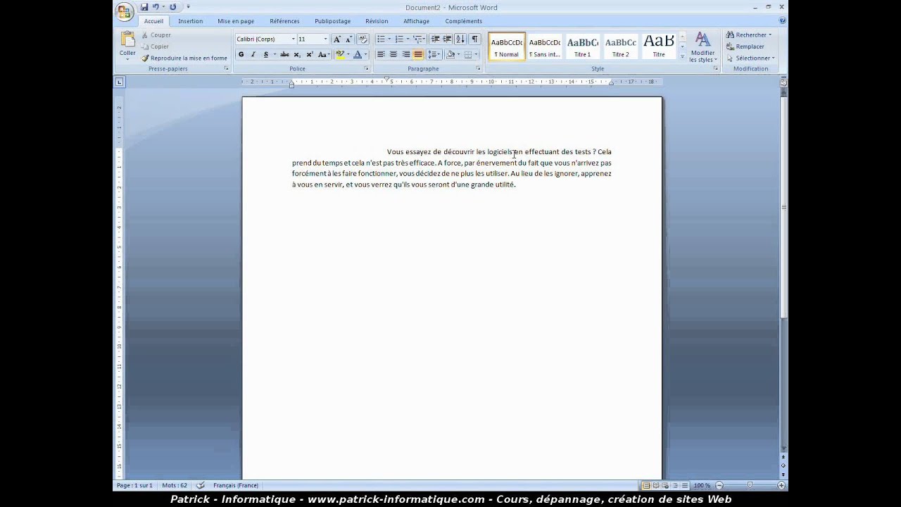 Tuto Modifier les retraits (Word 2007) - YouTube