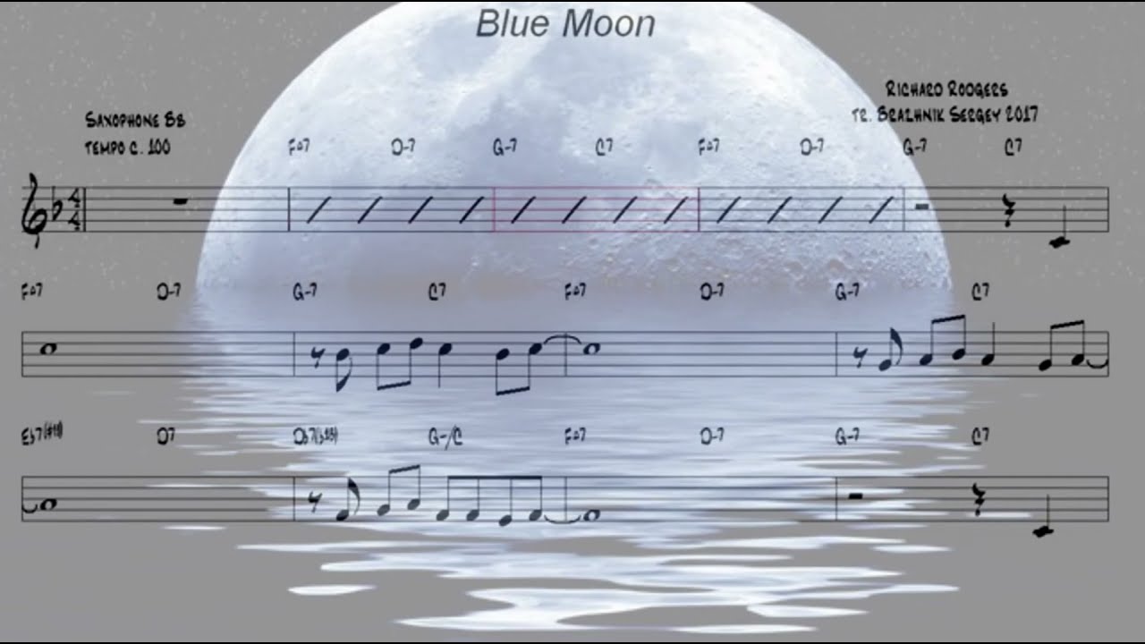 Blue Moon ( Jazz ) For Bb Instrument - YouTube