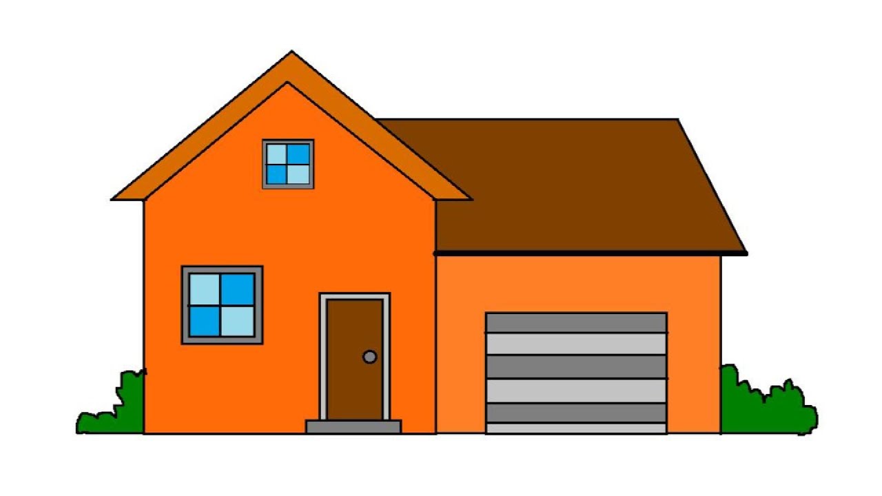 Easy house drawing | How to draw a house on computer | MS Paint house ...