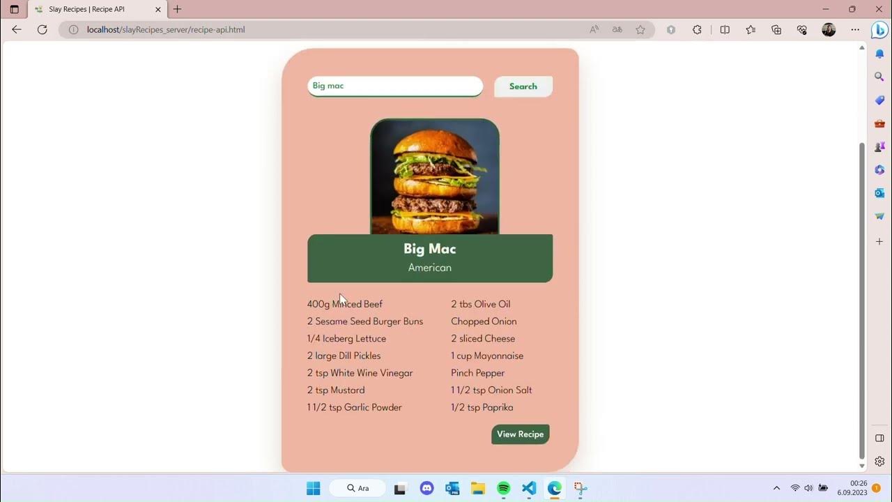 Recipe Web Site With Api Html And Css And Javascript Youtube