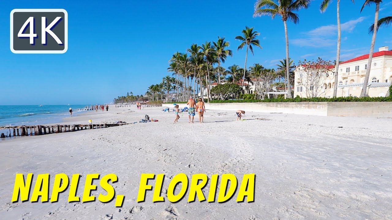 Walking along Naples Beach, Florida, February 2023, 4K Travel Video ...