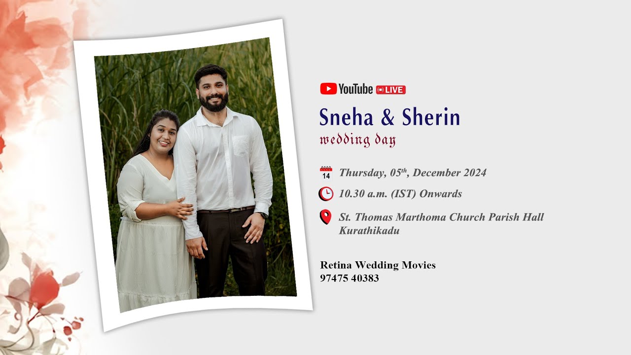 Sneha & Sherin Wedding Day YouTube Live Streaming - YouTube