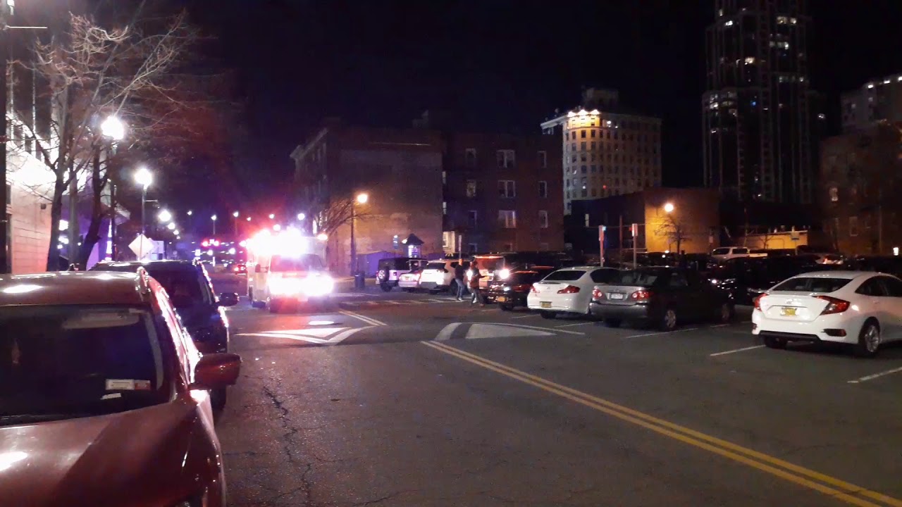 Mutual Aid Ambulance 66-A2 responding/arriving with E-21 on scene with ...