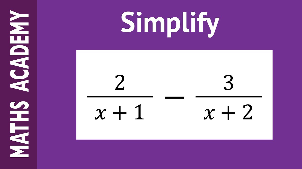 How to Subtract Algebraic Fractions - YouTube