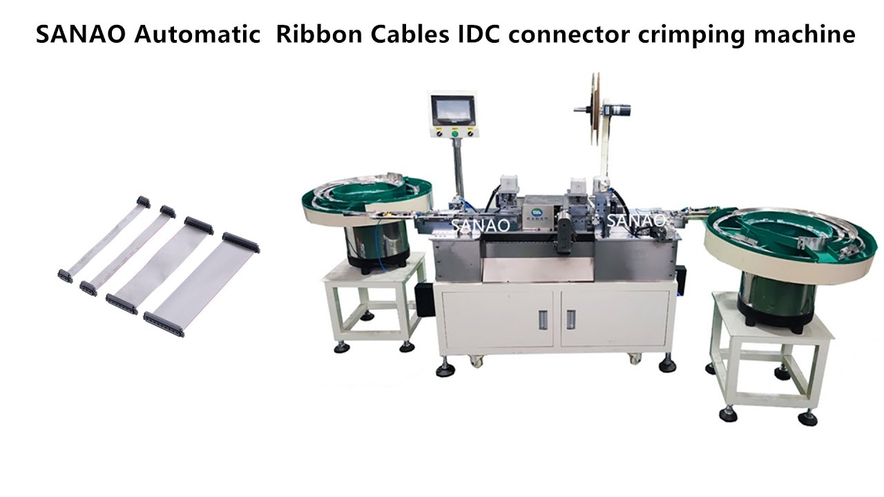 Automatic Flat Cable Cutting and IDC Connector Crimping Machine - YouTube