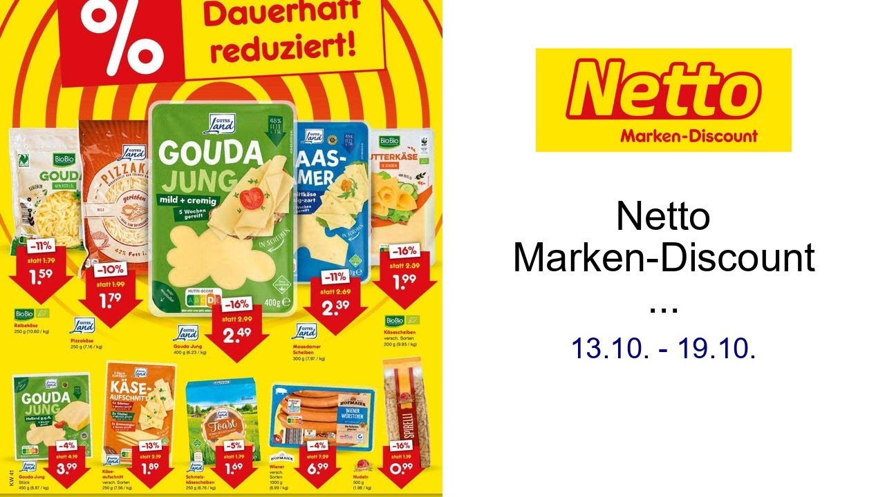 Netto Marken-Discount Preissenkung auf Dauer 13.10. - 19.10. - YouTube