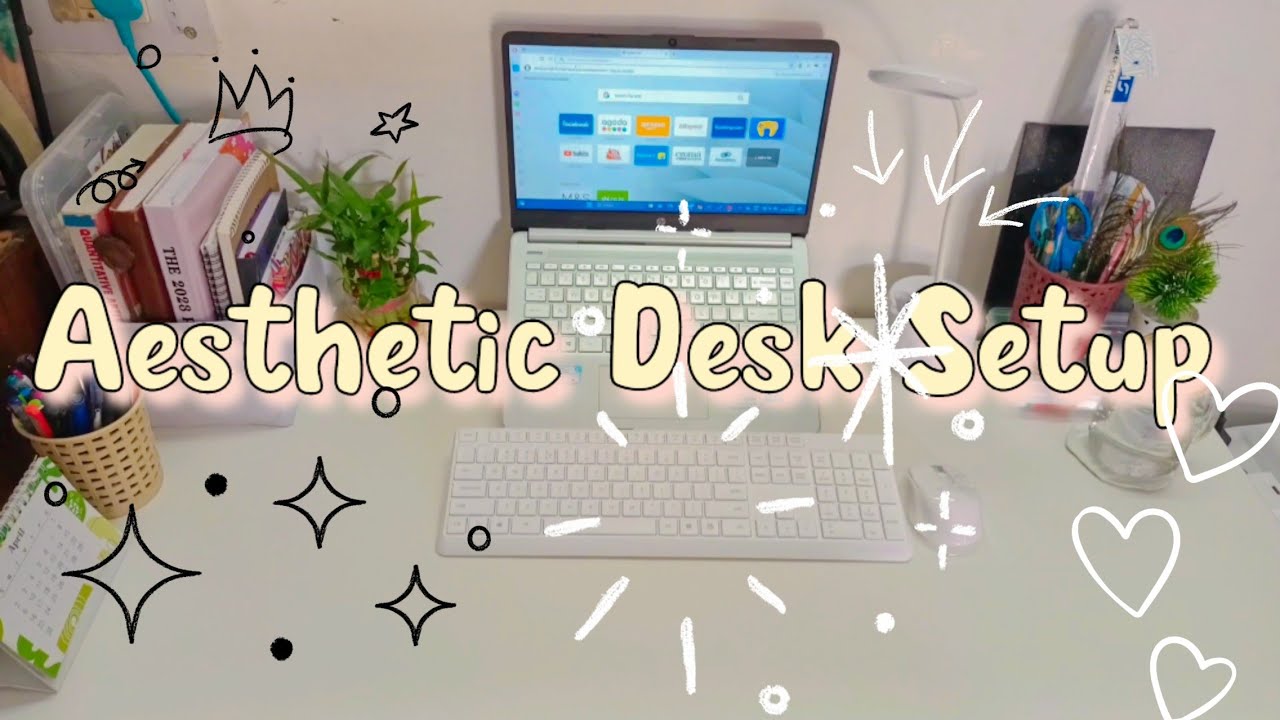 Realistic DESK Setup !! Aesthetic Desk makeover!! Study/office table ...