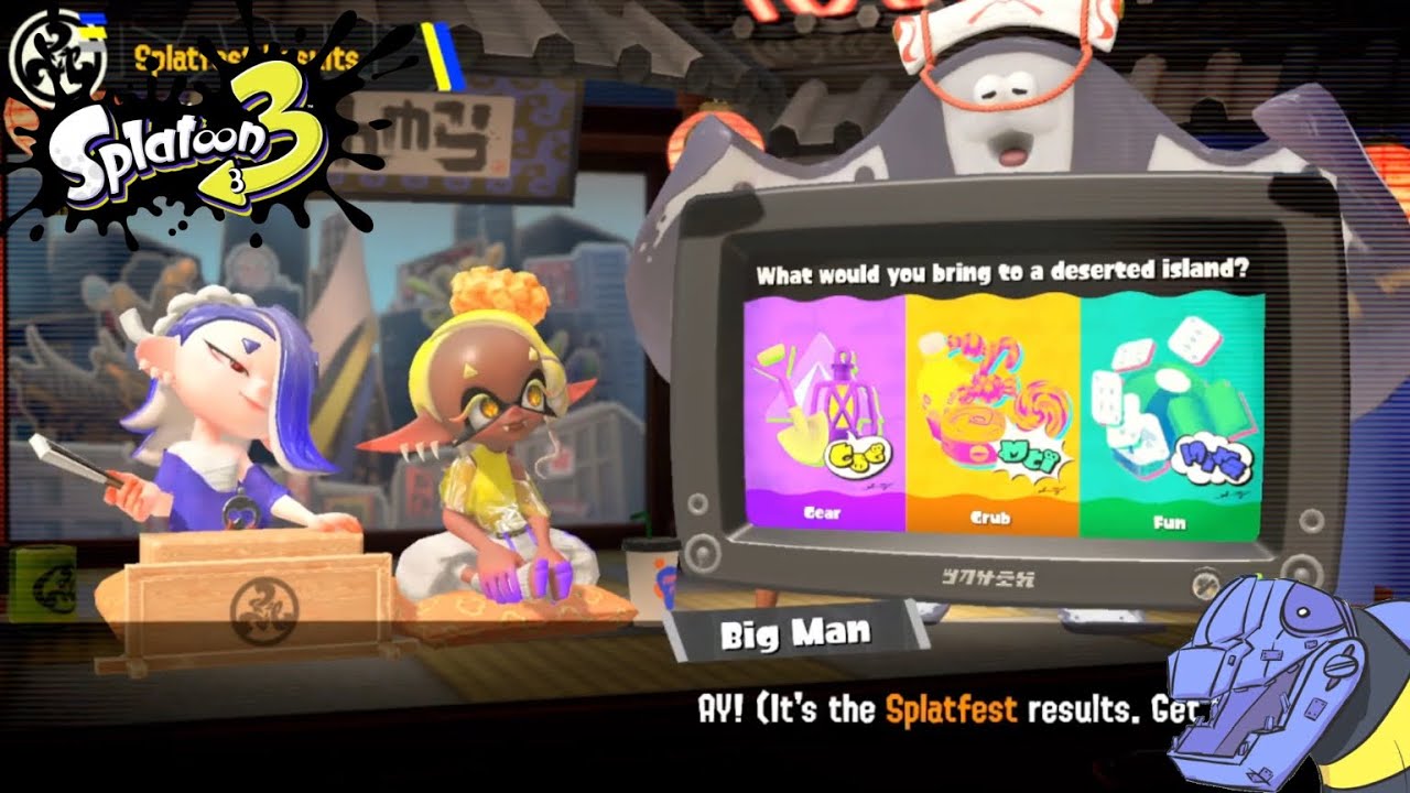 Splatoon 3 splat fest Results teams gear,grub,fun - YouTube