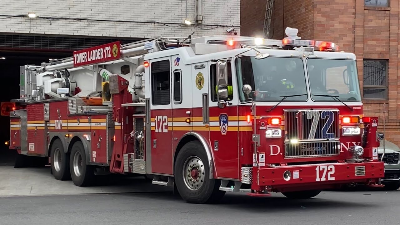 ⁴ᴷ **** FIRST VIDEO *** FDNY Engine 330 & ** BRAND NEW ** Tower Ladder ...