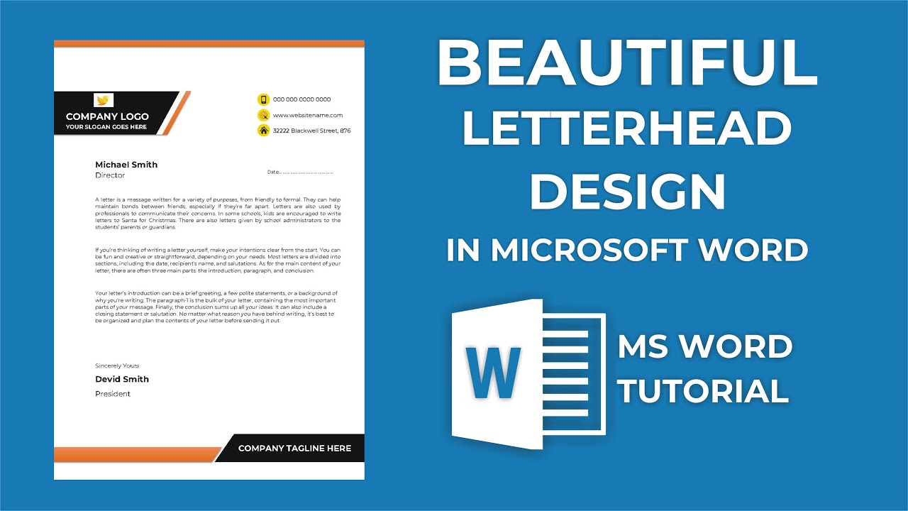 How to Make Beatiful and Professional Letterhead Design in Microsoft ...