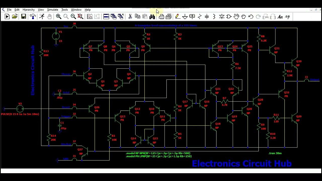 Transistor 555 Timer Using Ltspice Explained Youtube