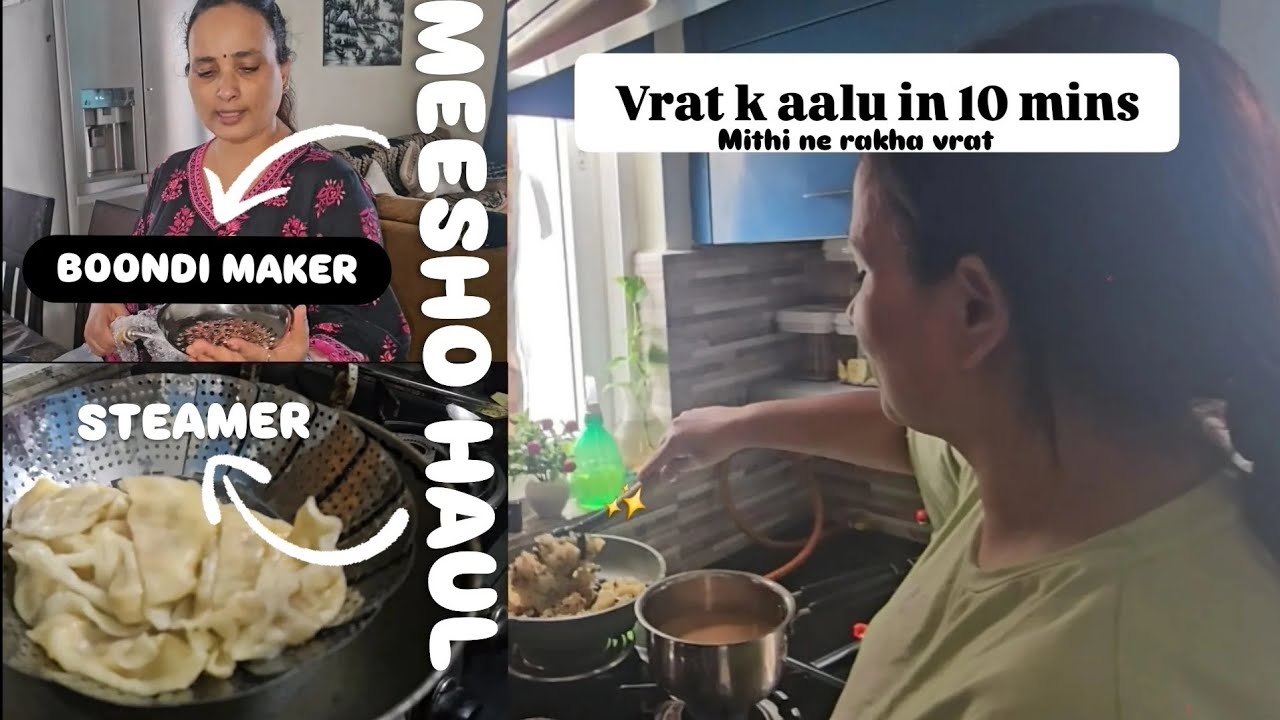 Vrat k Aloo in 10 minutes😋 || Best packaged momos||Meesho Haul (Kitchen ...