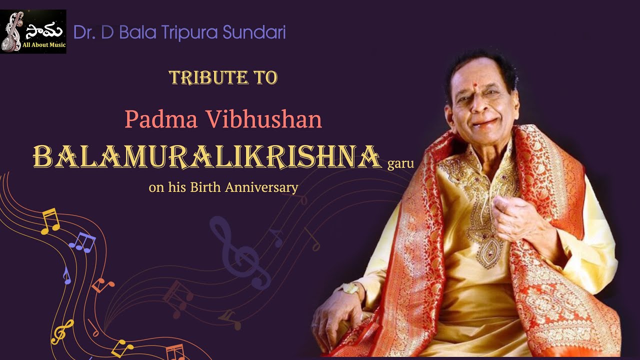 TRIBUTE TO PADMA VIBHUSHAN SHRI BMK || SaMa | All About Music || Bala ...