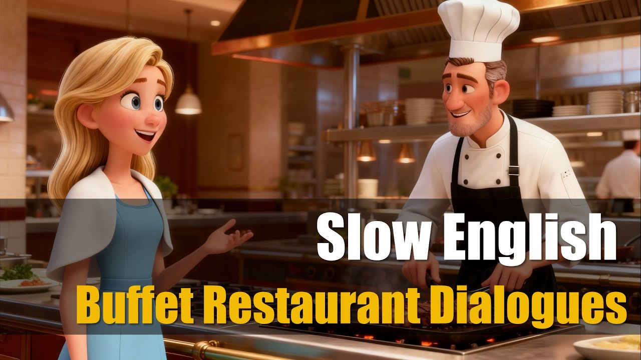 Buffet Restaurant Dialogues | Practical English Conversation | Slow ...
