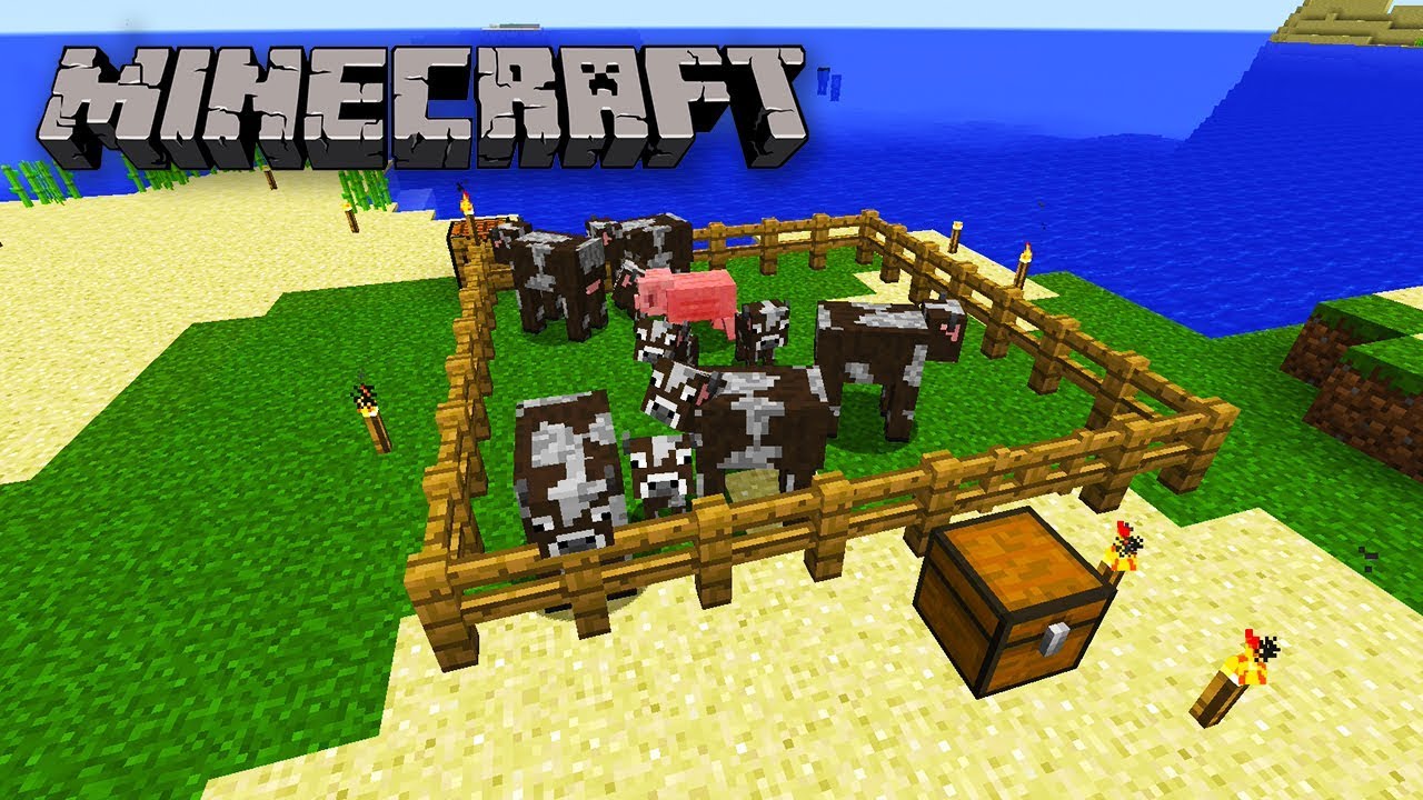 COW FARM!! - Minecraft Hardcore Island Survival! EP.3 - YouTube