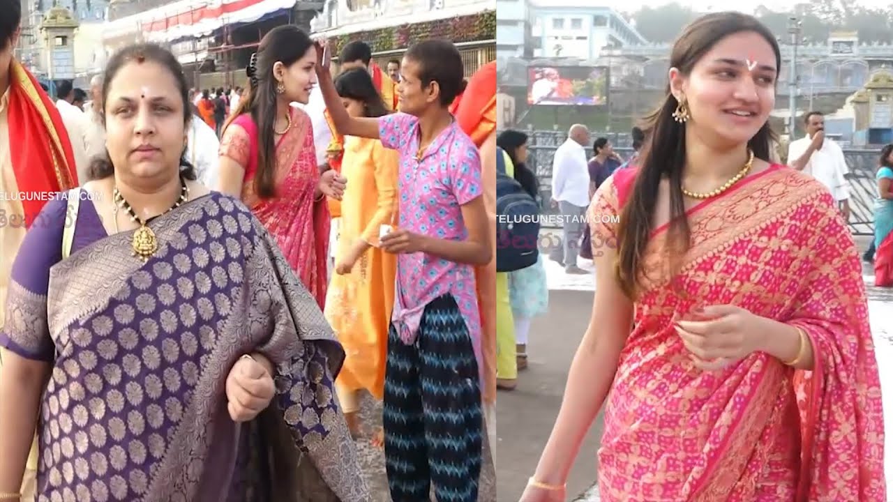 Srikanth Daughter Medha Beautiful Look With Thirunamam At Tirumala ...