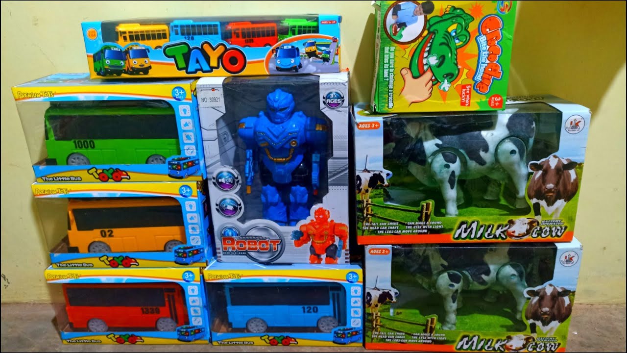 Mencari dan menemukan mainan bis tayo besar bis tayo kecil, lani, gani ...