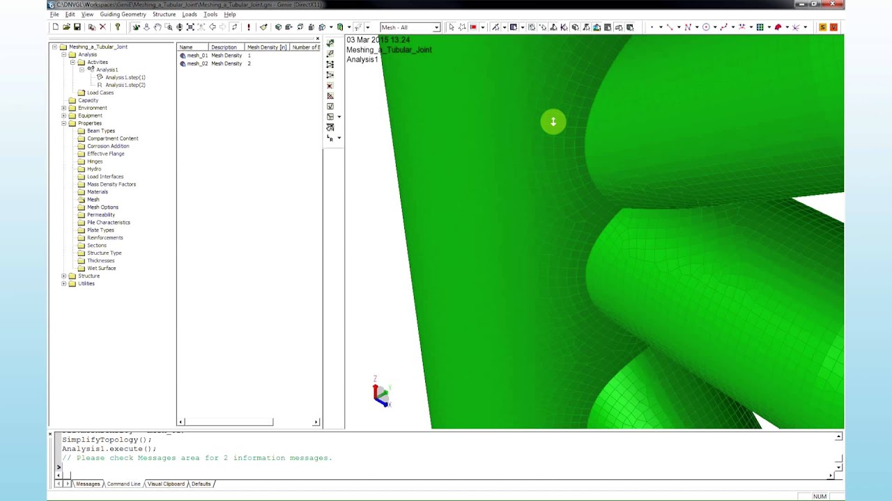 Meshing of a Tubular Sesam GeniE - YouTube