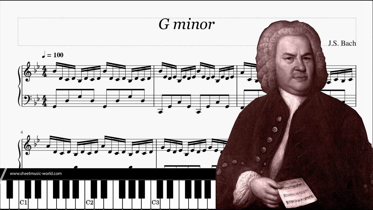 G minor Bach - Jean-Sébastien Bach - Sheet Piano score Bach tutorial ...