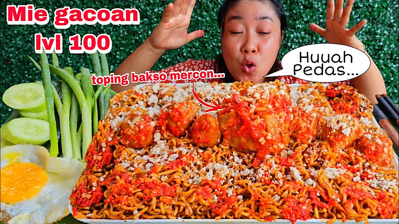 MIE GACOAN LEVEL 100 TOPING BAKSO MERCON🥵 - YouTube