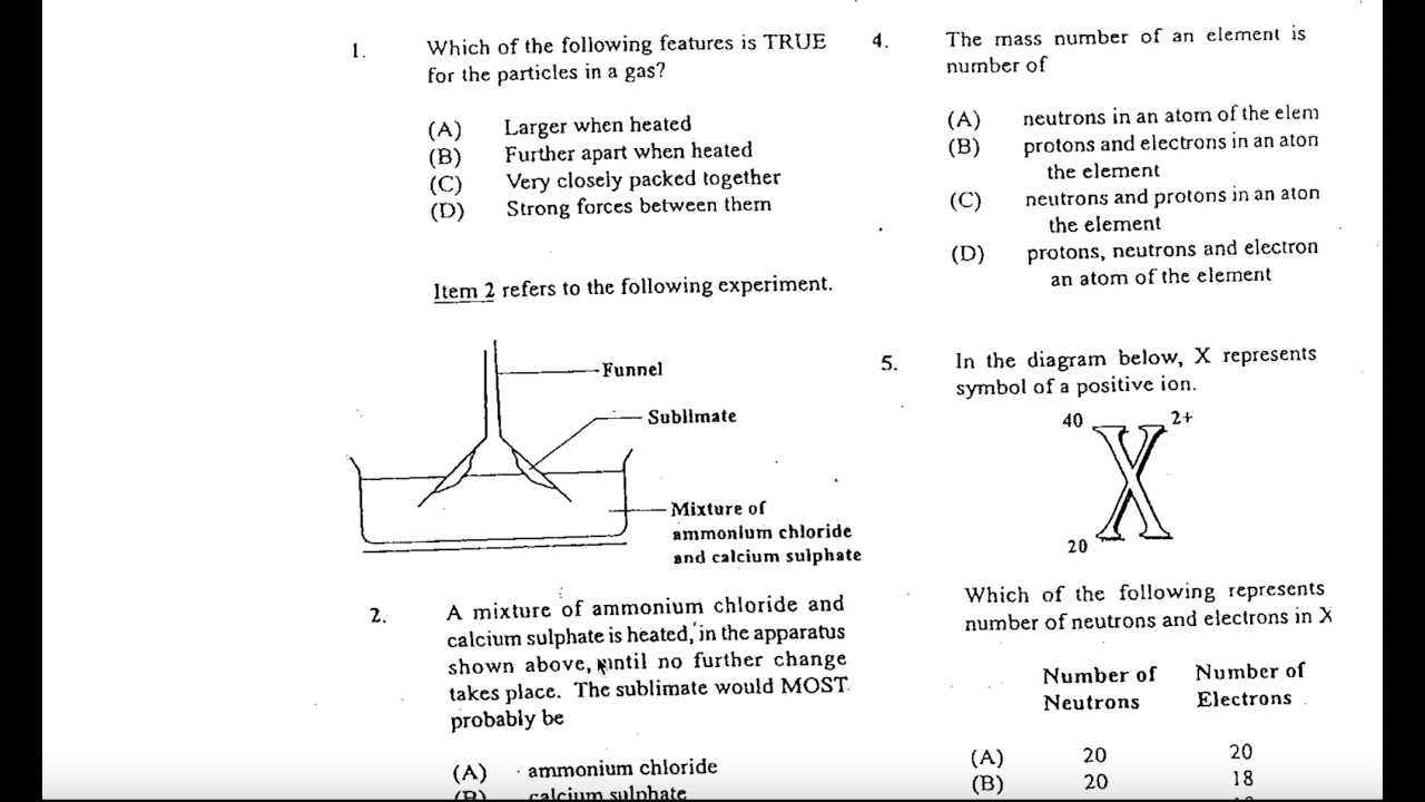 Csec chemistry paper 1 2012 - YouTube