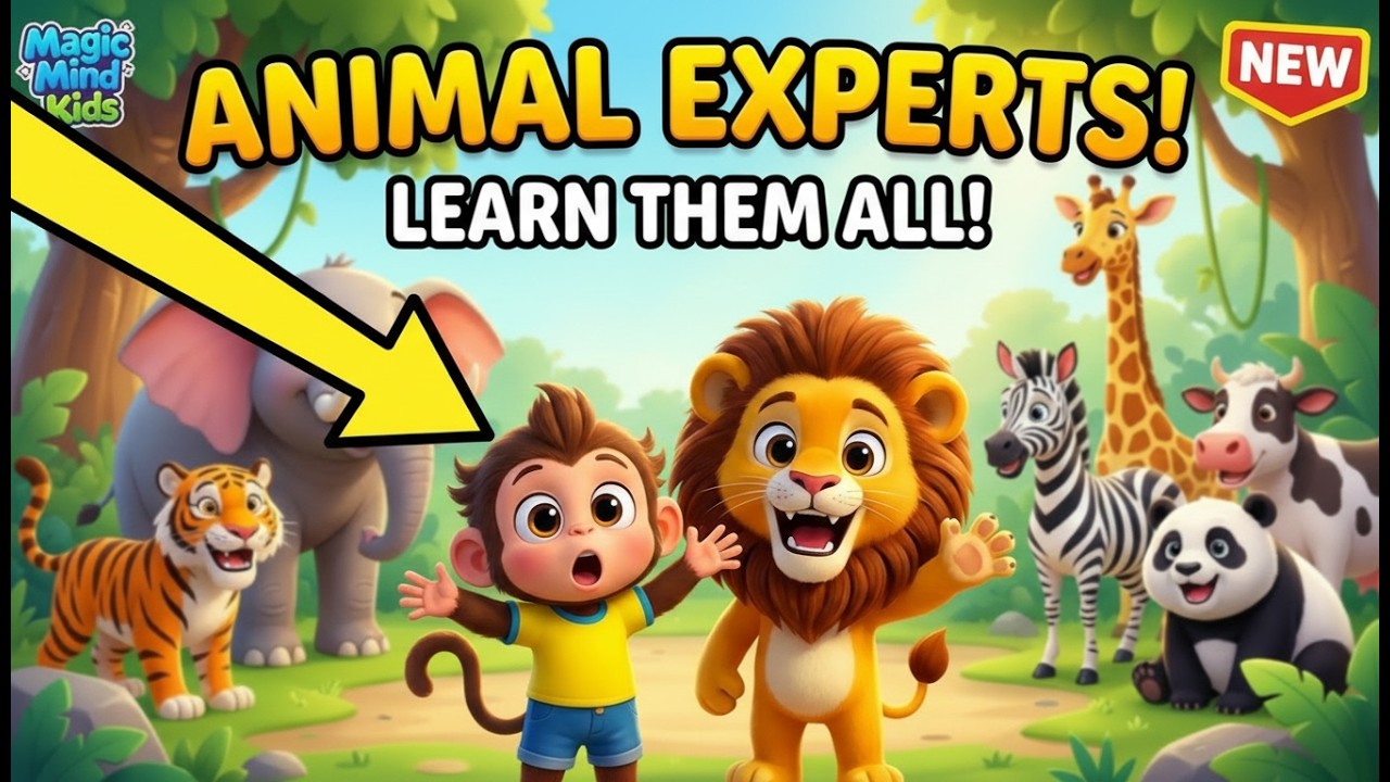 Animals for children | Animal Names with Milo & Leo! 🐒🦁 Fun Educational ...