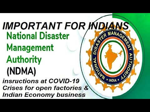 Guidelines of NDMA(National Disaster Management Authority) for open ...